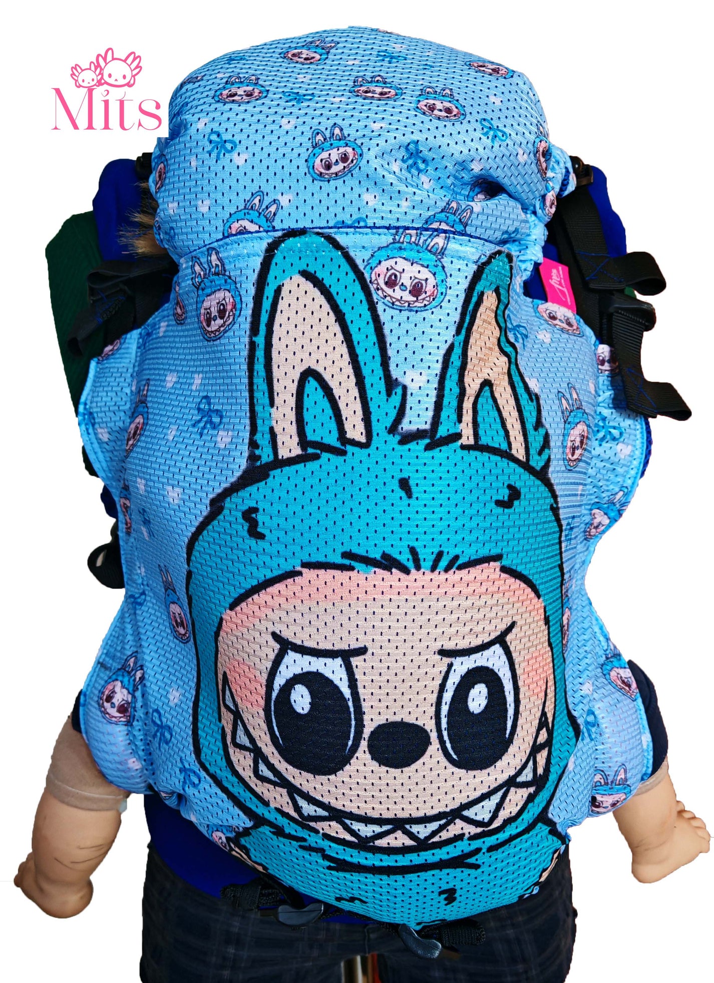 Mochila Ergonomica Premium Mod. Malla Labubu Azul – Mits